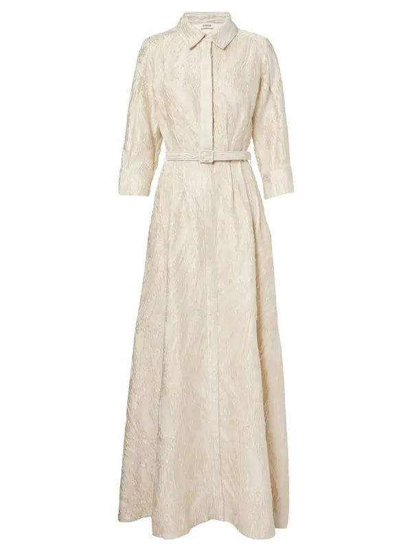 Simkhai Courtney Embellished Jacquard Gown - Beige
