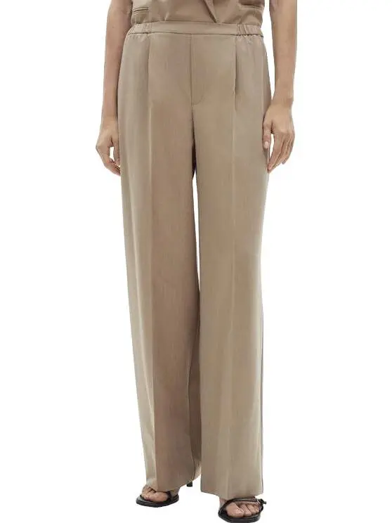 Mango Pleated Trousers - Beige