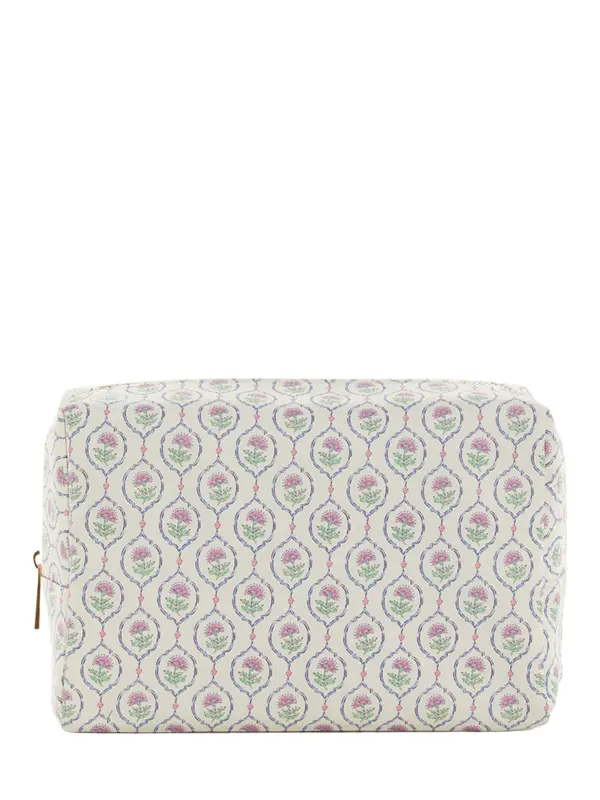 TRVL DESIGN Antibes Printed Cosmetic Bag - Ivory