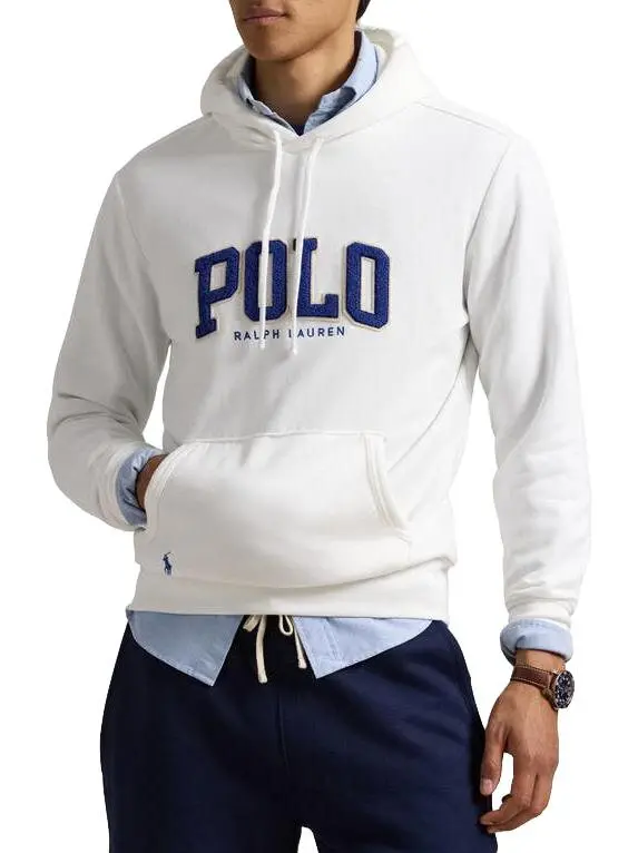 Polo Ralph Lauren Logo Appliqué Fleece Hoodie - White