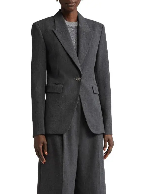 St. John Pinstripe Luxe Suiting Jacket - Shadow