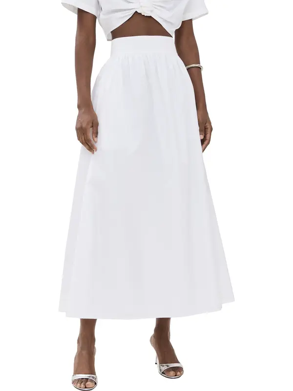 DE LORETA Ariadna Maxi Skirt - White