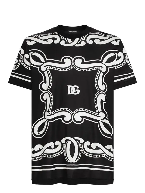Dolce & Gabbana Silk T-shirt With Bandanna - Print