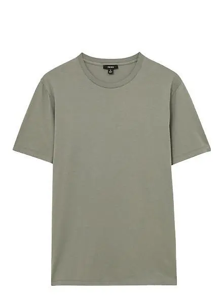REISS Bless Crew-neck Short-sleeve Cotton-jersey T-shirt - Dark Sage