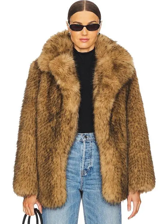 L'academie Gamine Faux Fur Jacket - Beige