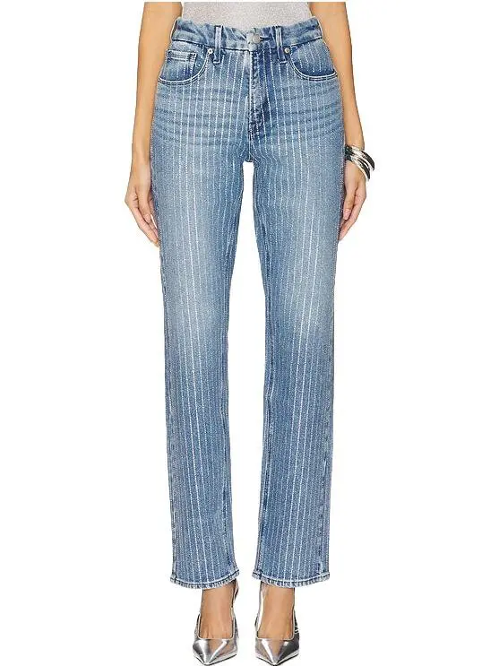 Good American Good Icon Rhinestone Jeans - Denim-medium