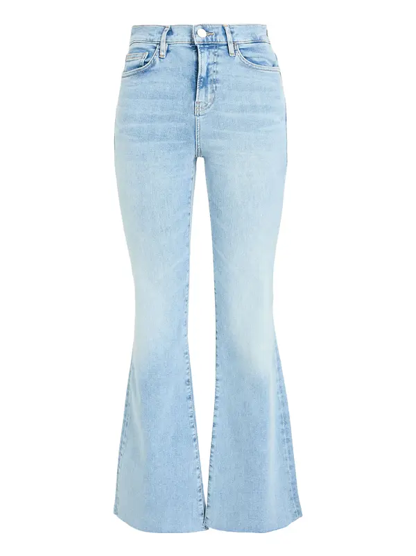 FRAME Le Easy Flare High-rise Jeans - Light Denim