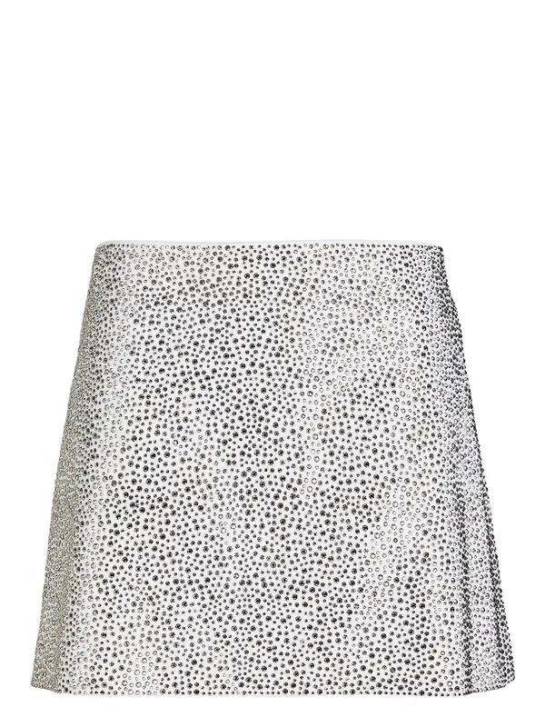 Alice + Olivia Riley Crystal-embellished Crepe Mini Skirt - White