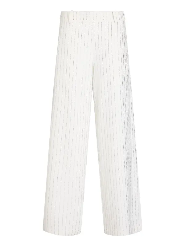 Retrofete Baylor Crystal-embellished Crepe Wide-leg Pants - Ivory