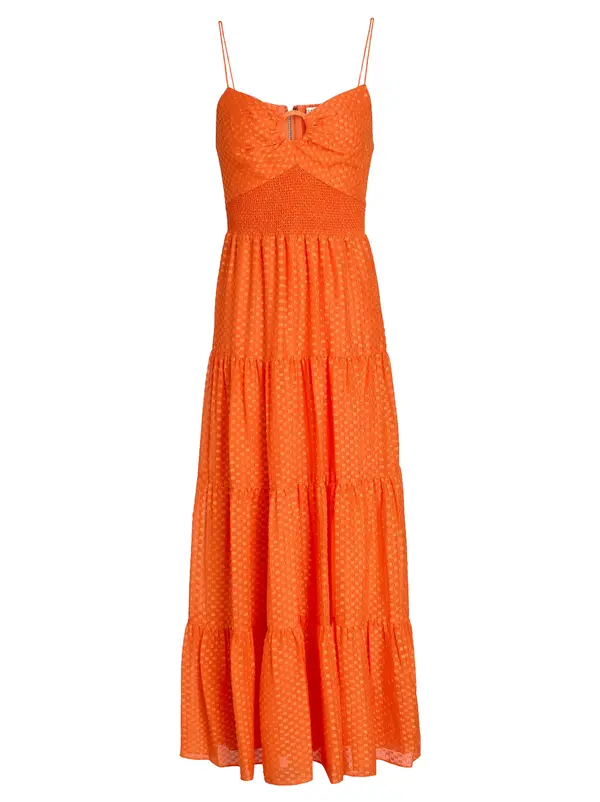 Alice + Olivia Clea Tiered Maxi Dress - Orange