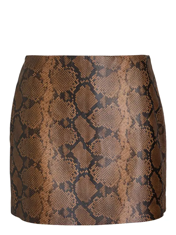 Alice + Olivia Elana Snake-effect Mini Skirt - Animal Print