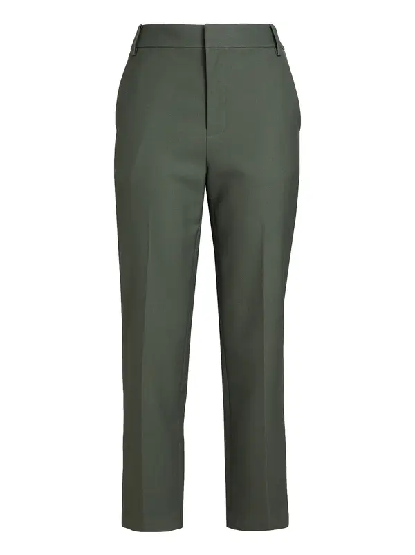 Tibi Grain De Poudre Wool Tapered Pants - Dark Green