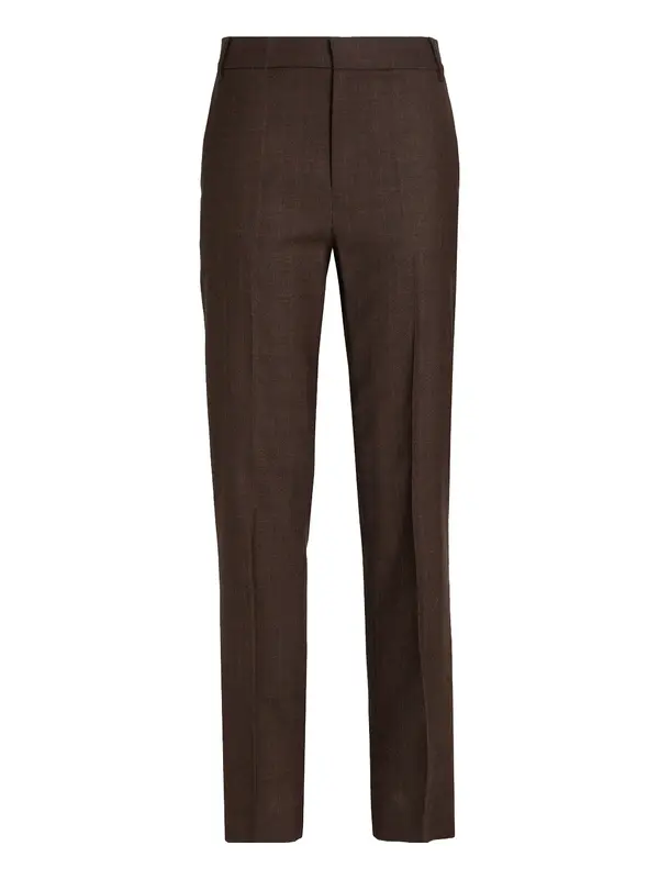 Tibi Prince Of Wales Checked Wool Slim-leg Pants - Dark Brown