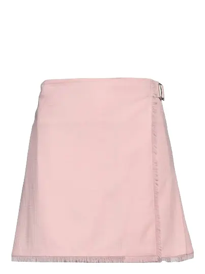 Burberry Mini Wrap Skirt With Fringes And Leather Trims - Pink