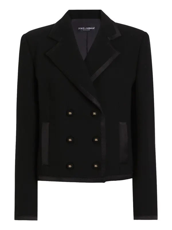 Dolce & Gabbana Satin-trim Blazer - Black