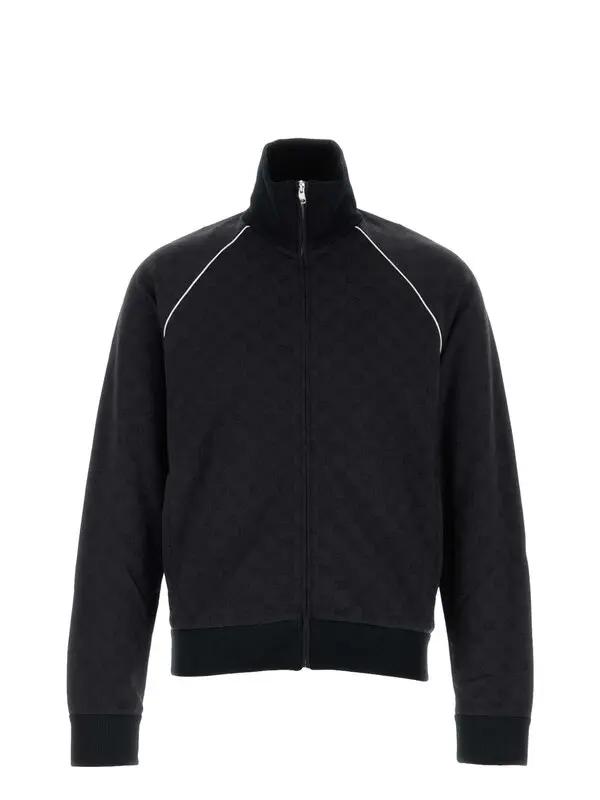 Gucci Gg Supreme Zip-up Sweatshirt - Blue