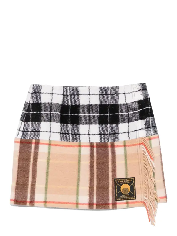 MARINE SERRE Tartan Mini Skirt - Black