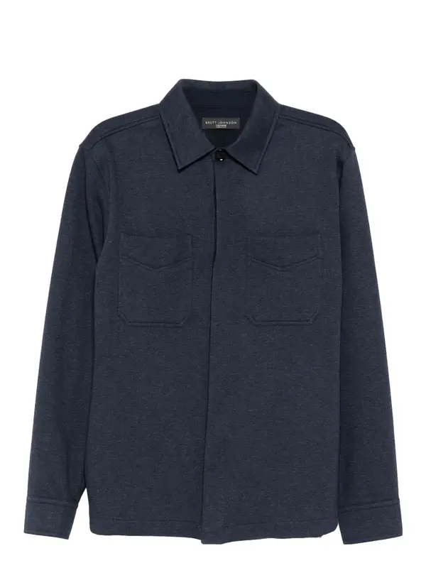 BRETT JOHNSON Jersey Shirt Jacket - Blue