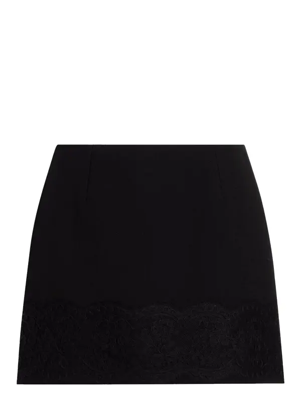 Dolce & Gabbana Lace-trimmed Mini Skirt - Black