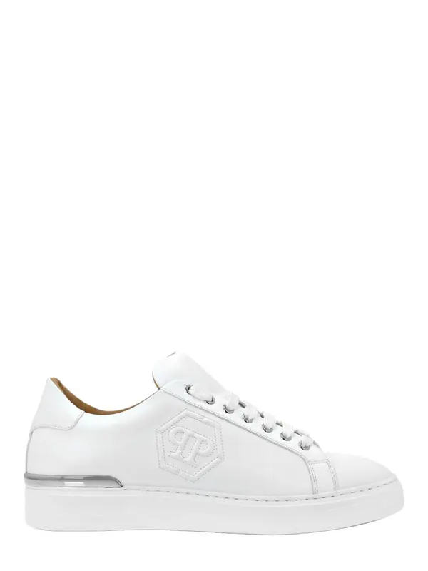 Philipp Plein Embossed Leather Sneakers - White