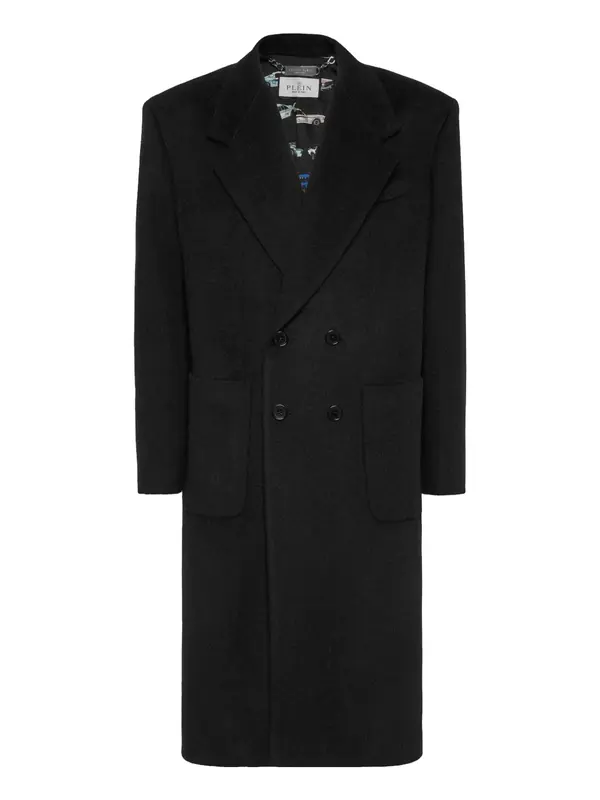 Philipp Plein Felted Coat - Black