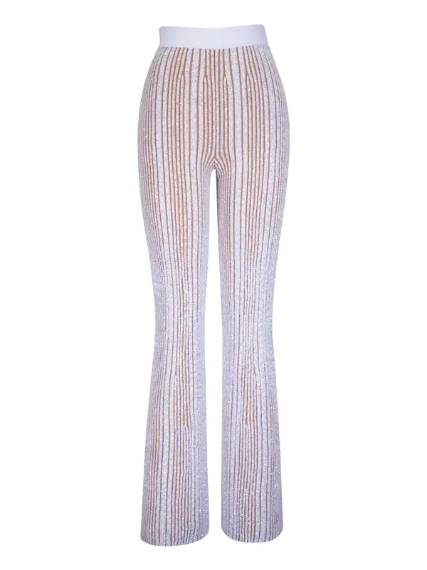 Missoni Sequined Ribbed Trousers - White