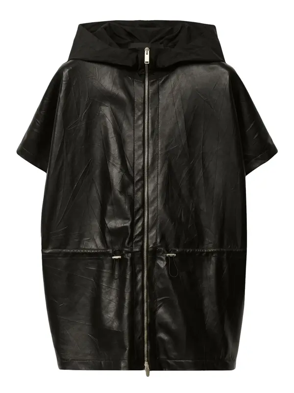 Fabiana Filippi Pleated Leather Cape - Black