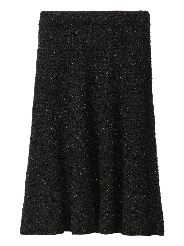 Fabiana Filippi Textured-finish Midi Skirt - Black