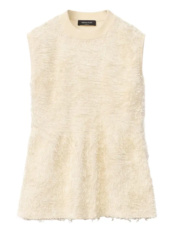 Fabiana Filippi Frayed Knitted Top - Neutrals