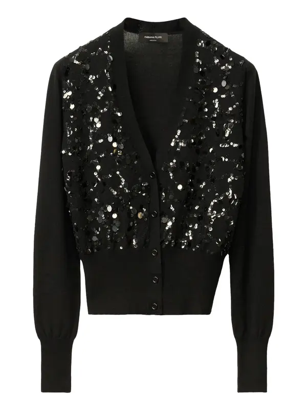 Fabiana Filippi Sequined Cardigan - Black