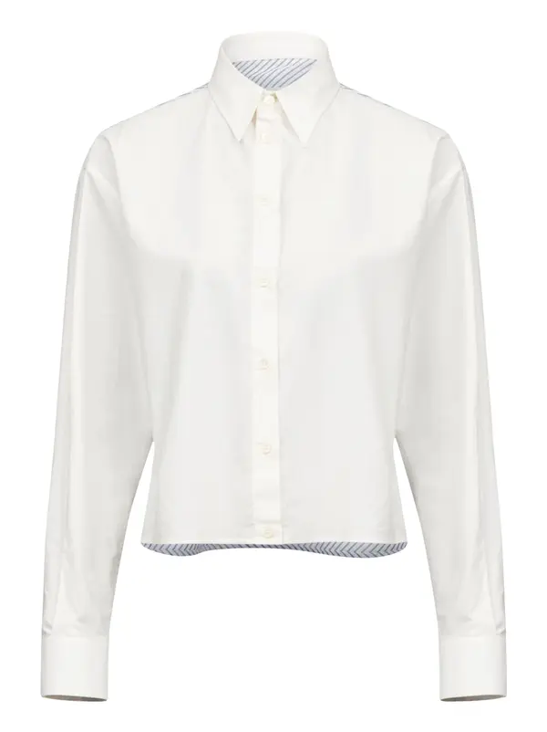 MAISON MARGIELA Cropped Cotton Shirt - White