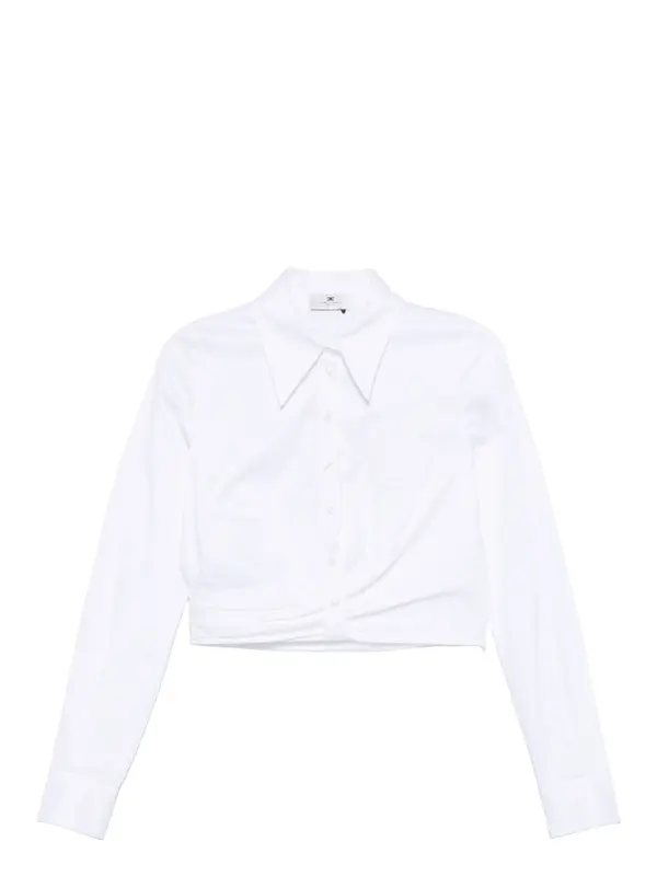 Elisabetta Franchi Cropped Poplin Shirt - White