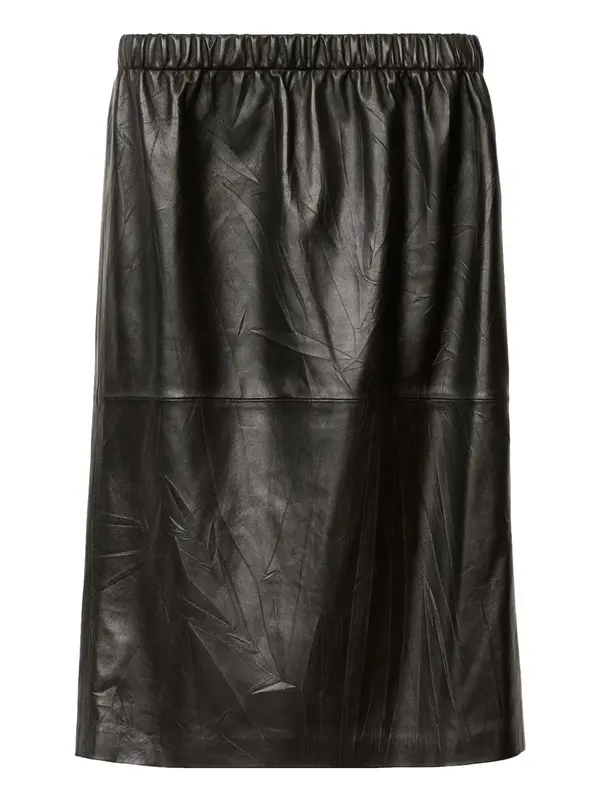 Fabiana Filippi Leather Midi Skirt - Black