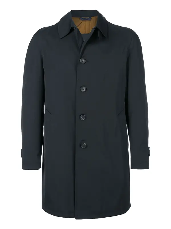 DELL'OGLIO Straight-fit Buttoned Coat - Black