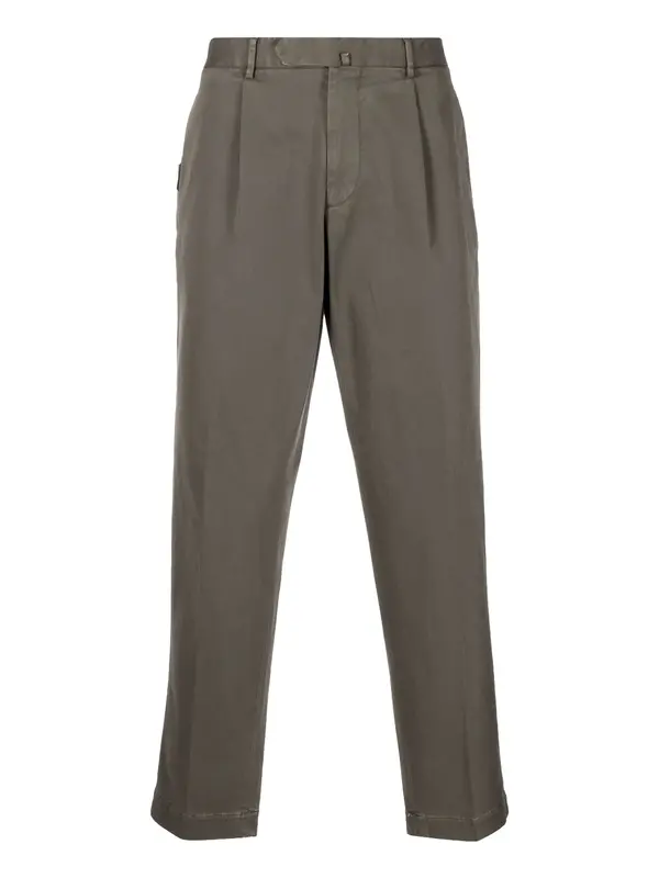 DELL'OGLIO Straight-leg Tailored Trousers - Green