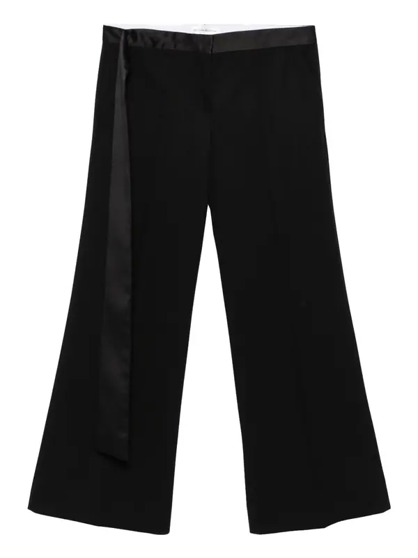 Victoria Beckham Satin-waistband Tailored Trousers - Black