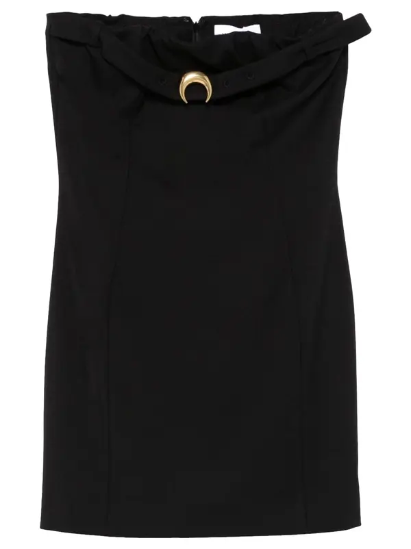 MARINE SERRE Twill Mini Dress - Black