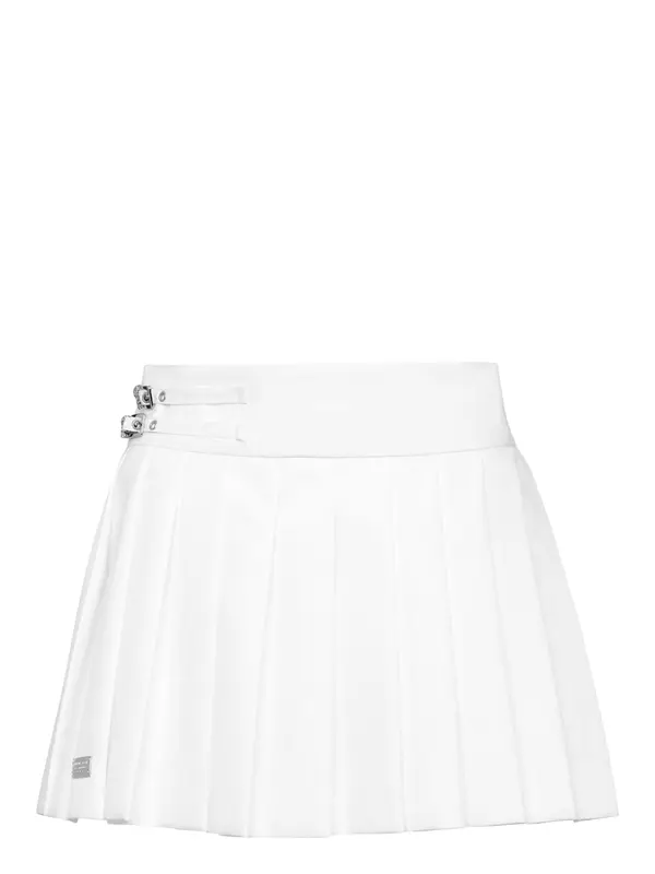 Philipp Plein Skull Pleated Mini Skirt - White