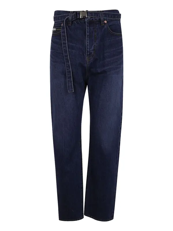 Sacai Belted Straight Jeans - Blue