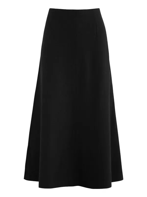 Eileen Fisher Wool-felt Midi A-line Skirt - Black
