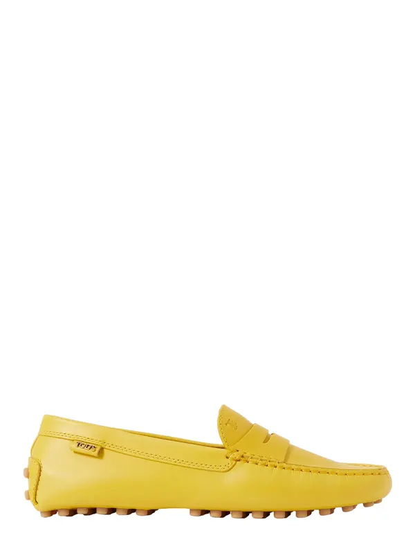 TOD'S Gommino Leather Loafers - Yellow
