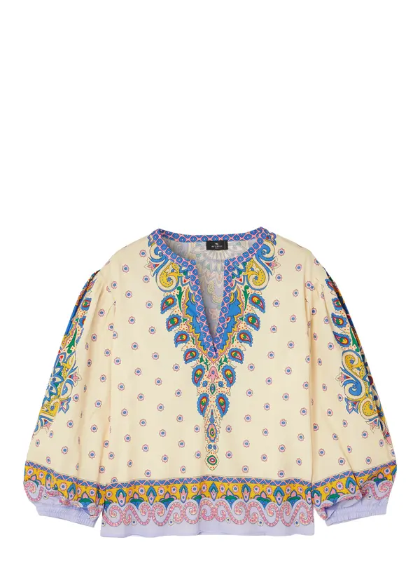 Etro Printed Cotton Blouse - Cream