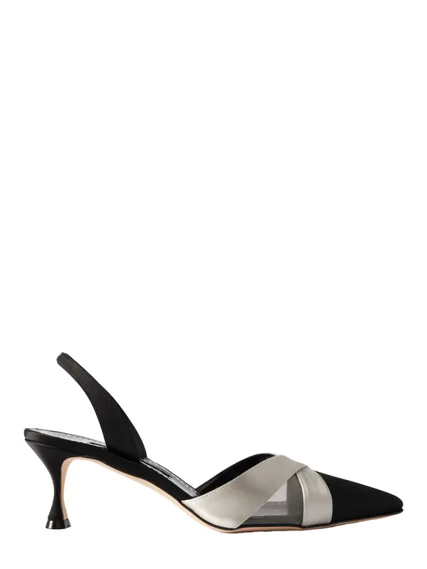 Manolo Blahnik Oyounasli Slingback Pumps - Black