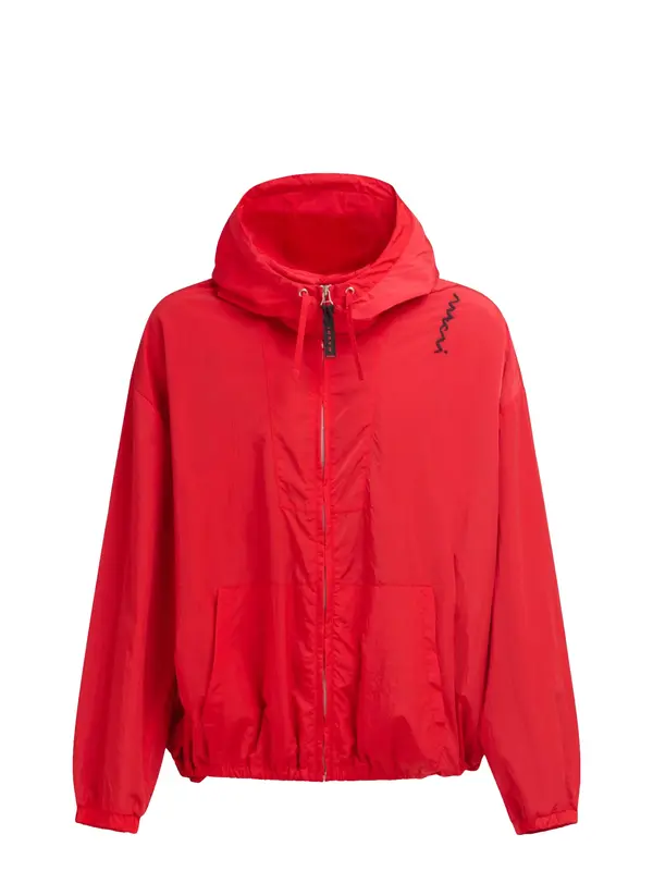 Marni Logo-embroidered Hooded Jacket - Red