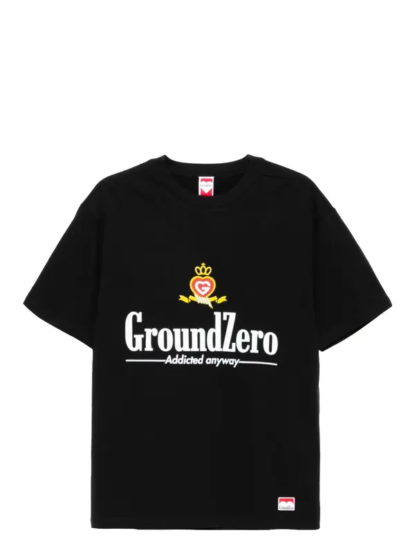 GROUND ZERO Logo Print T-shirt - Black