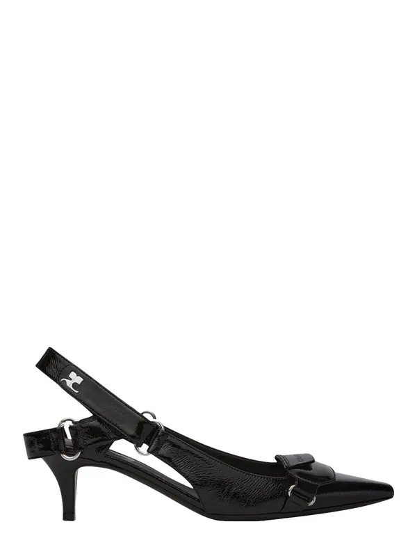 COURREGES 50mm Racer Slingback Pumps - Black