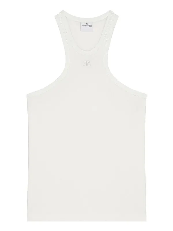 COURREGES Scuba-jersey Tank Top - White