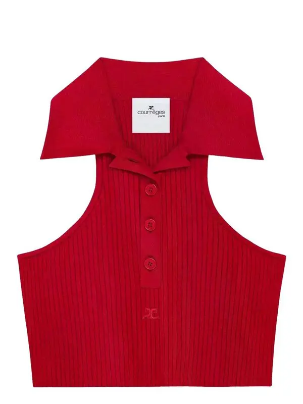 COURREGES Scuba-knit Tank Top - Red