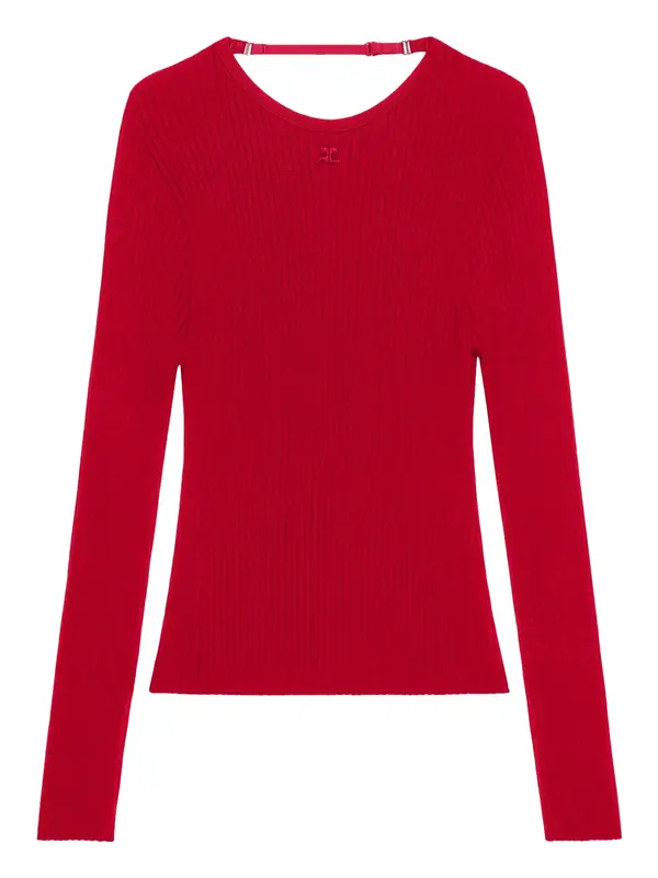 COURREGES Lingerie-detail Sweater - Red