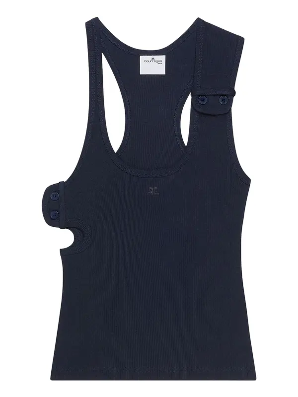 COURREGES 90's Rib Tank Top - Blue